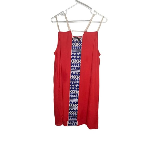 THML | Dresses | Thml Dress Red And Blue Embroidered Large | Poshmark